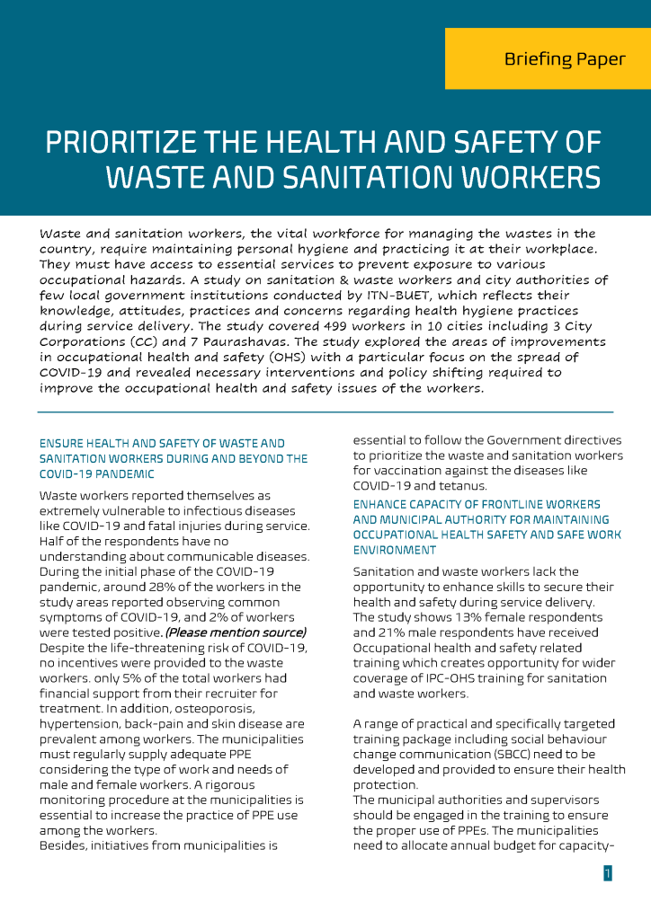 Prioritize the Health and Safety of Waste and Sanitation Workers ...